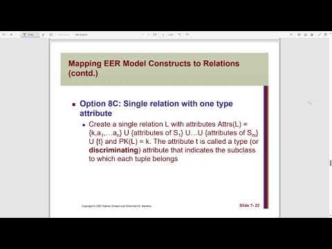 Mapping EER Model Constructs to Relations [Method 8C and 8D] - YouTube