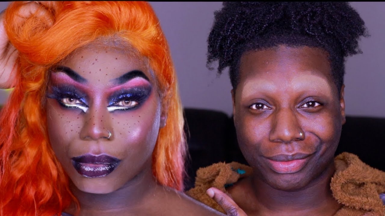 Step By Step | Blue Raspberry Drag Transformation | Easy Faux Freckles ...