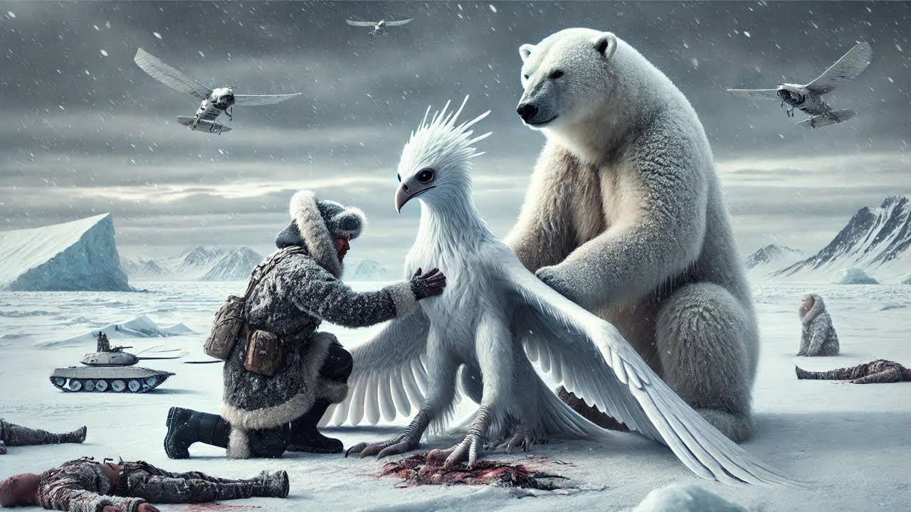 Giant Alien White Eagle Rescued by Polar Bear and Human Hunter! BEST ...