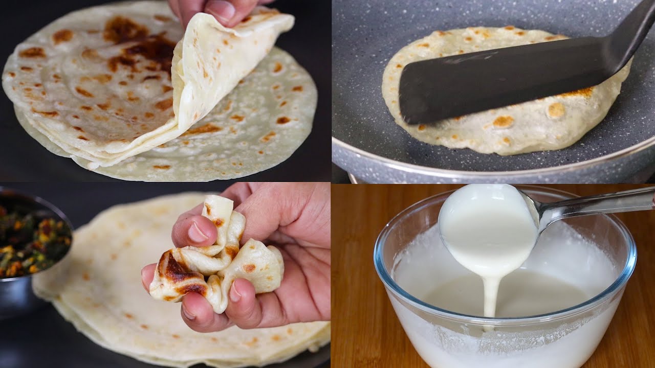 చపాతీకర్రతో పనిలేకుండా చేసుకొనే రోటీలు👉మెత్తగా నెలరోజులు ఉంటాయి😋👌No ...