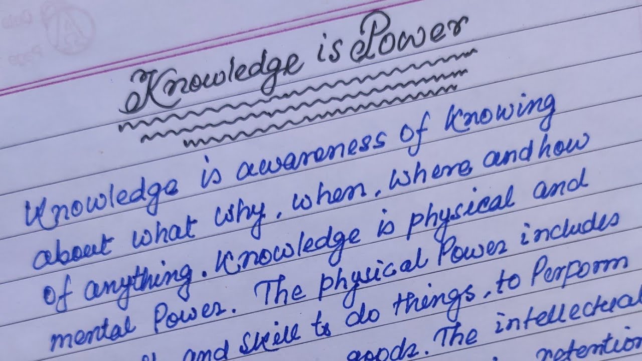 Essay On Knowledge Is Power In English | Knowledge Is Power Writing ...
