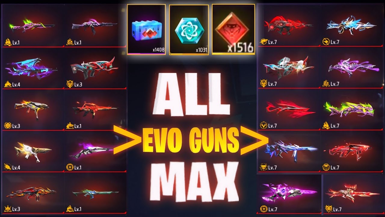 ALL EVO GUN MAX 1 LVL TO 7 LVL| FREE FIRE NEW EVENT| FF NEW EVENT TODAY ...
