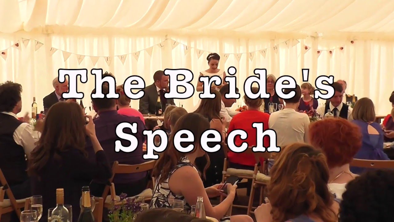 Bride Gives Funny Wedding Speech - YouTube