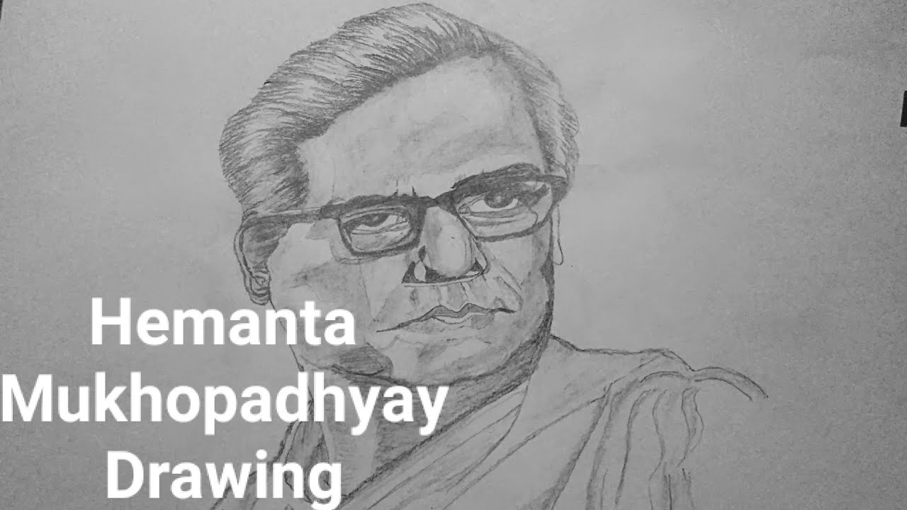 How to draw Hemanta Mukhopadhyay//Hemanta Mukhopadhyay Drawing with ...