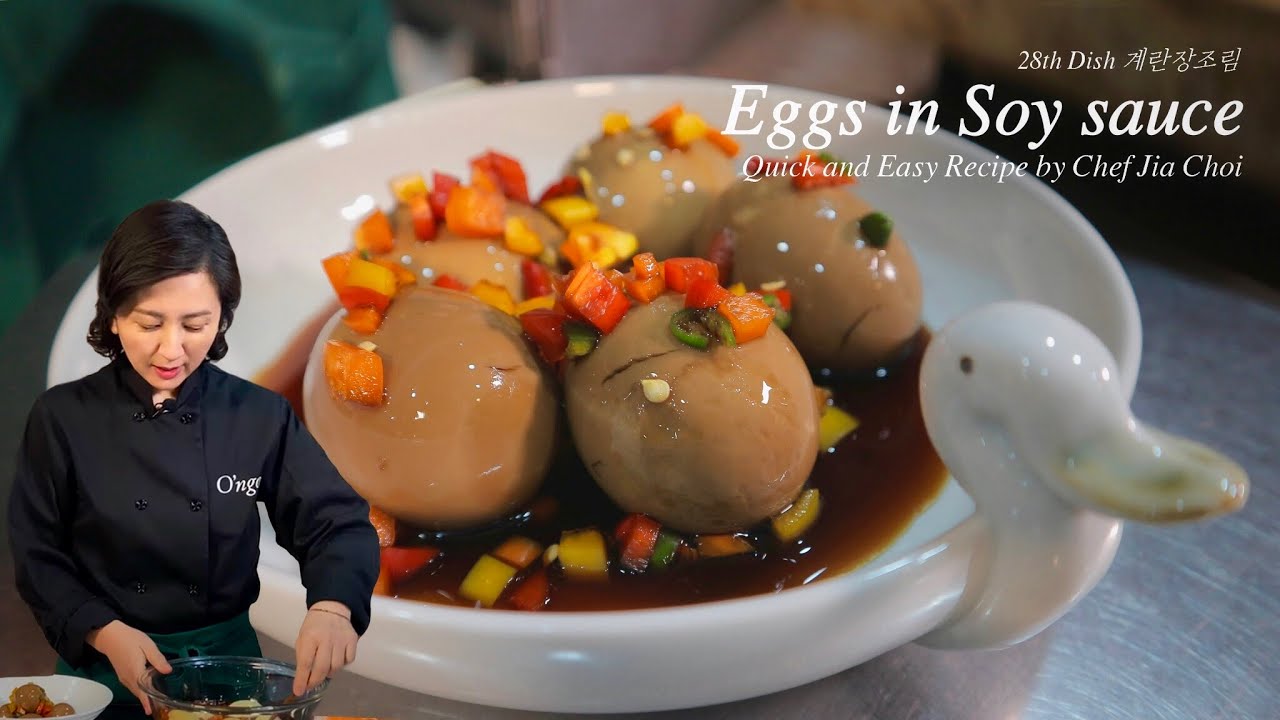 Sub-Eng,Esp l How to make Eggs in soy sauce, Egg Jang jorim l Quick ...