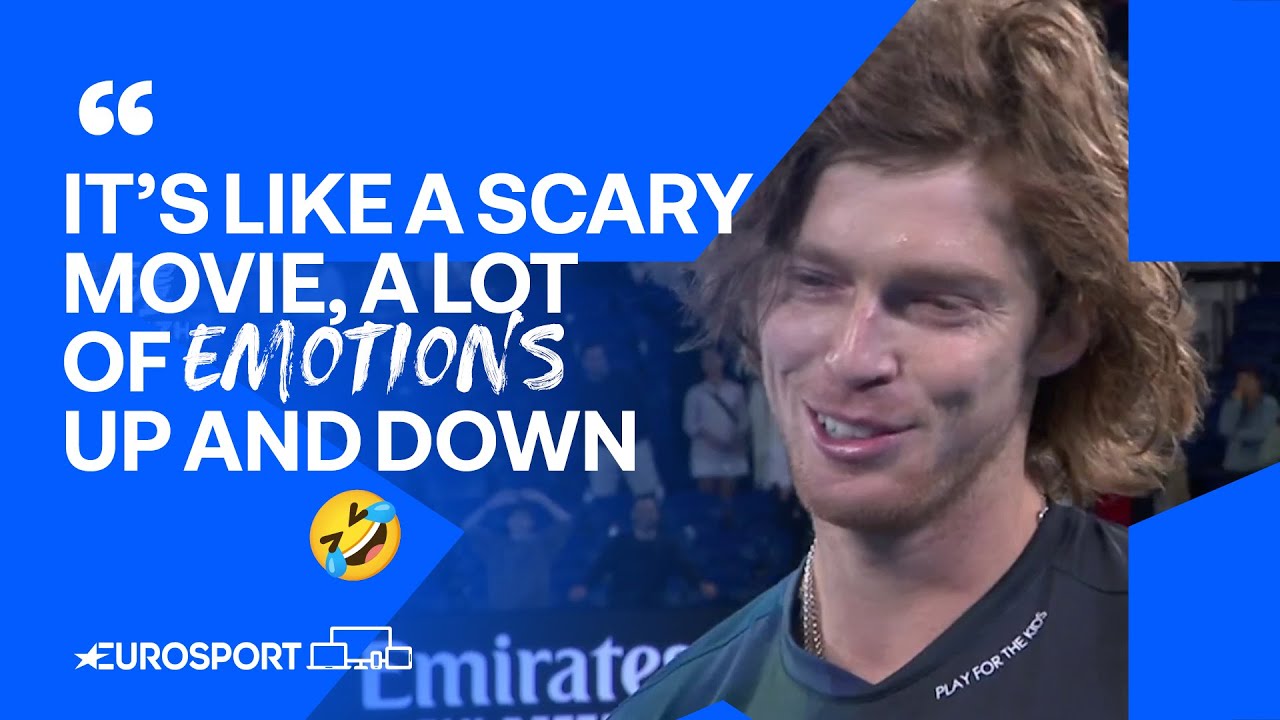 Andrey Rublev on his emotions & GRUELLING five set victory 😮‍💨 🙌 ...