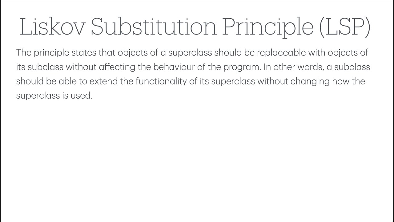 SOLID Principles- What is a Liskov Substitute Principle in Oops | C# ...