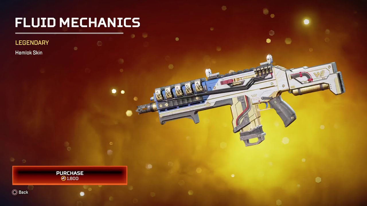 Apex Legends item shop - Fluid Mechanics Hemlock Legendary Skin - YouTube
