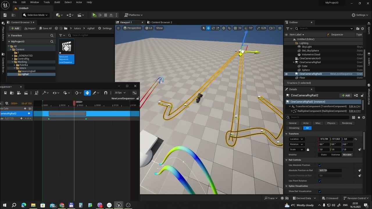 UE5 short tutorials: Cine Camera Rig Rail. Новый компонент сплайна для анимации в 5.3+ - YouTube