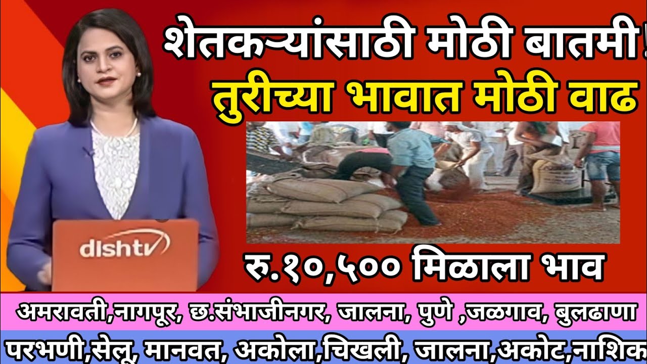 तुरीच्या भावामध्ये प्रचंड वाढ | दोनमिनिटाच्या अगोदर सूत्रांची माहिती ...