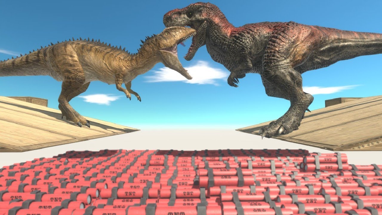 TNT CHALLENGE ! all units vs T-rex! Carcharodontosaurus vs T rex ...