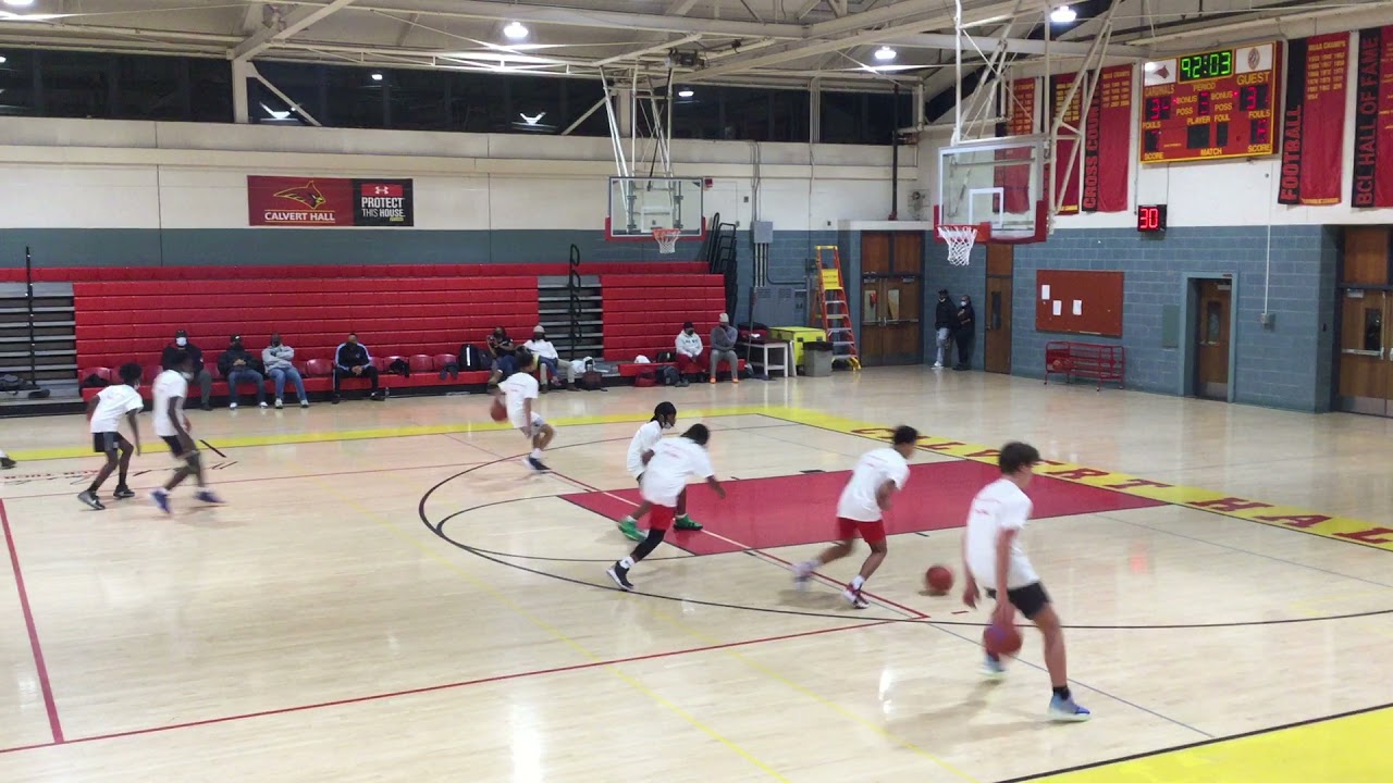 Calvert Hall Middle School workout drills - YouTube