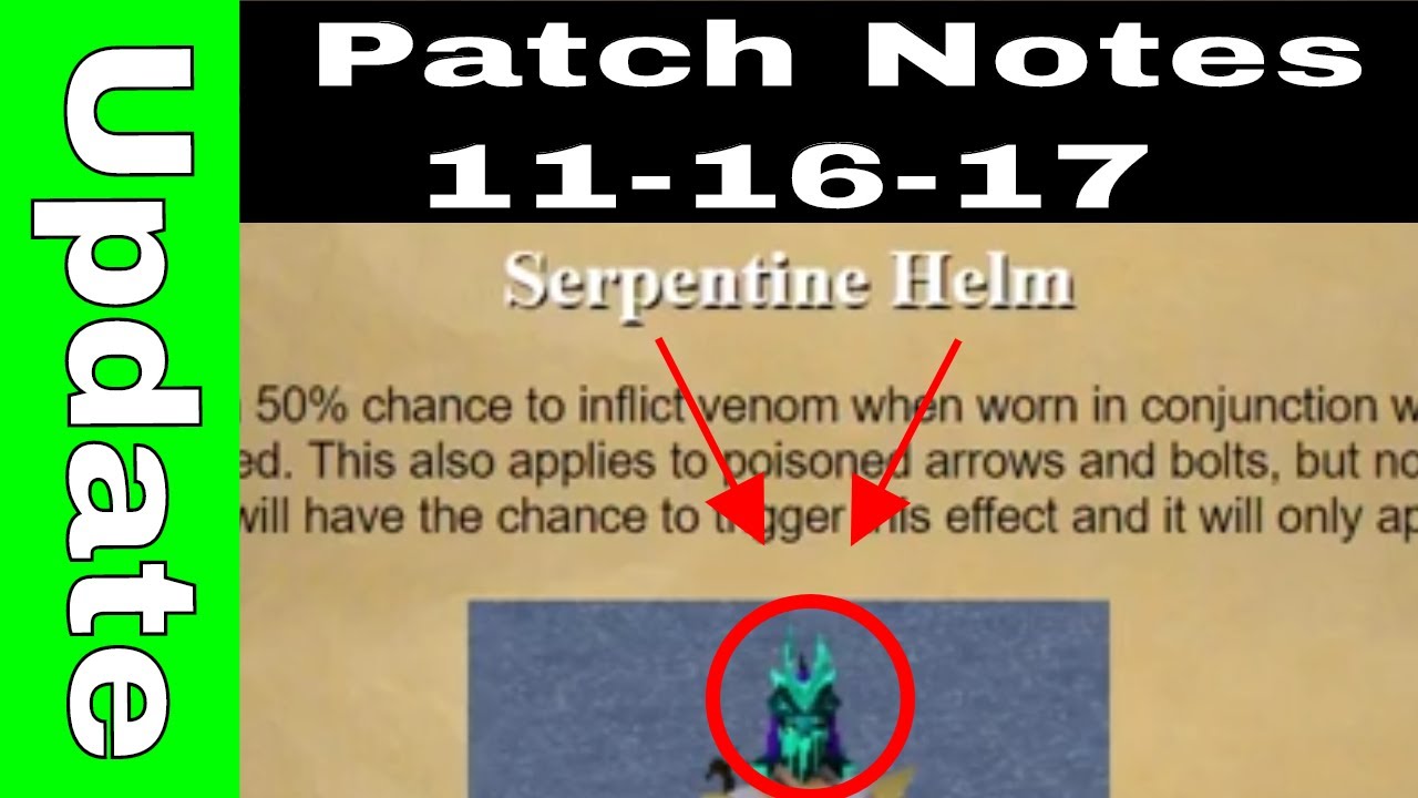 Reading the OSRS Update Notes for 11/16/17 | Ahrims Staff + Serp Helm ...