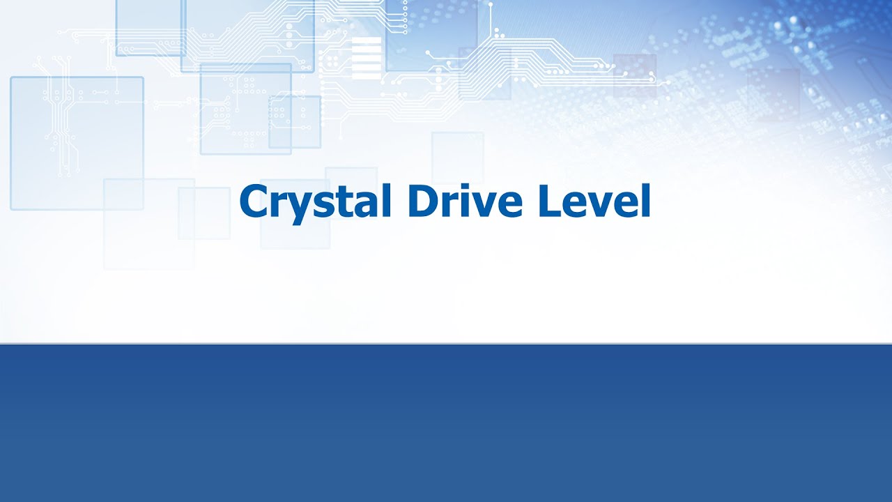Crystal Drive Level - ECS Inc. International - YouTube