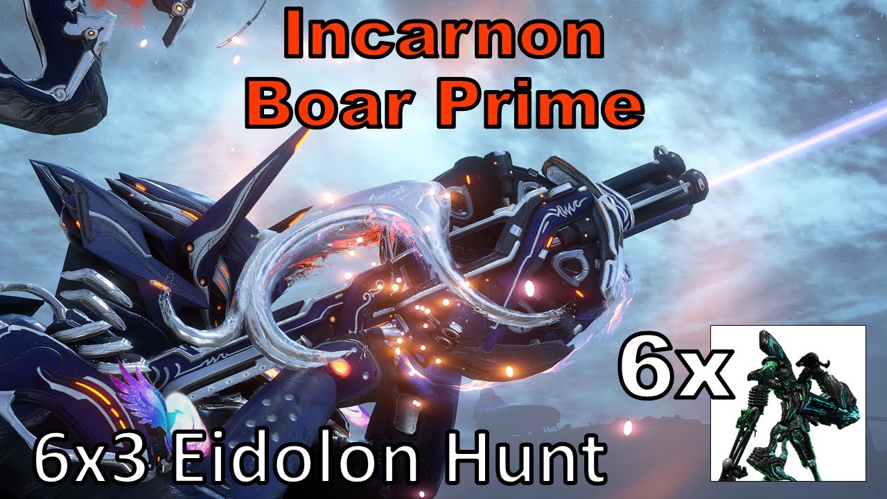 Incarnon Boar Prime 6x3 (Warframe, 18 Eidolons in 1 Night, DPS Volt POV ...