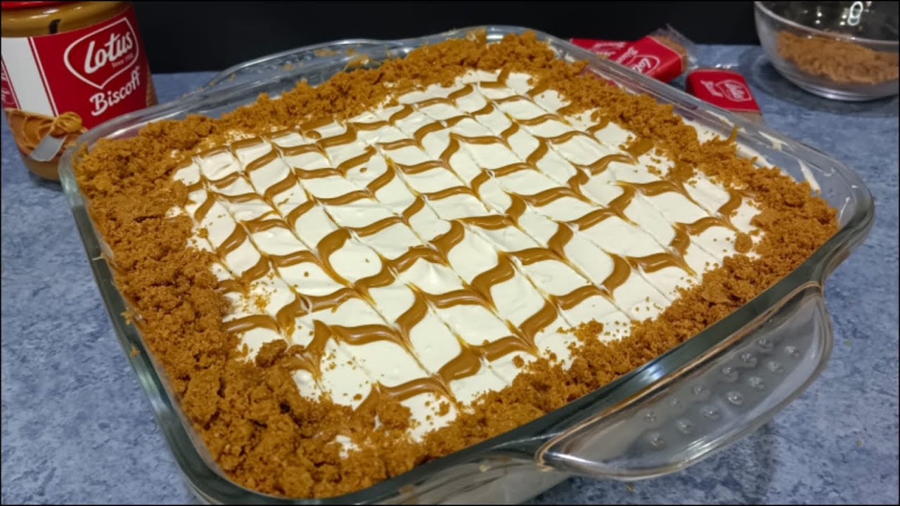 Lotus Biscoff Dessert/Lotus Biscoff pudding/Lotus Biscoff cake/Lotus ...
