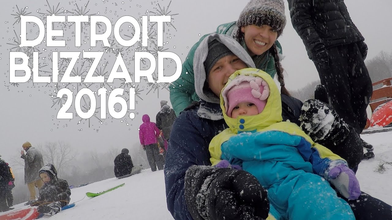 DETROIT BLIZZARD 2016! Sledding with Hazel Vlogmas Day 11 - YouTube