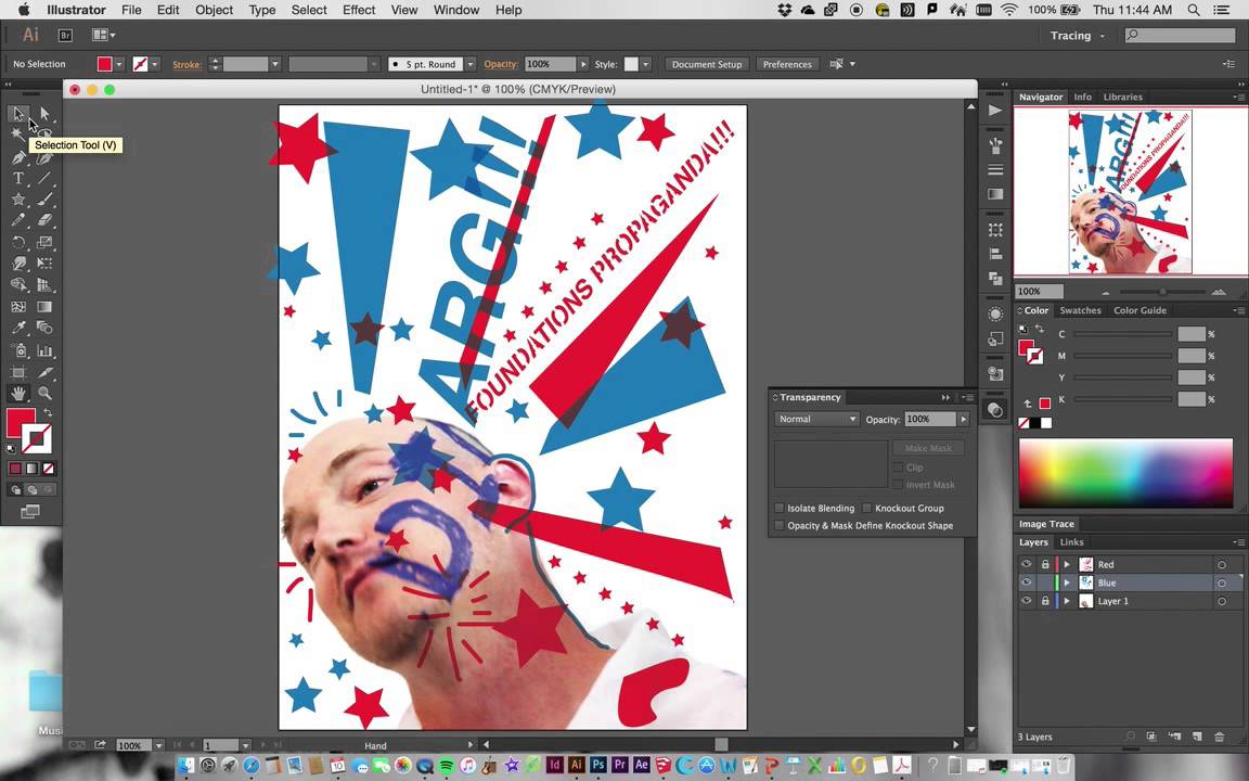 Foundations Illustrator 3 Color Stencil 03 - YouTube