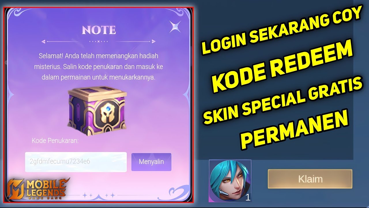 LOGIN PANEN SKIN EPIC GRATIS & SKIN SPECIAL BERUPA KODE REDEEM SKIN ...