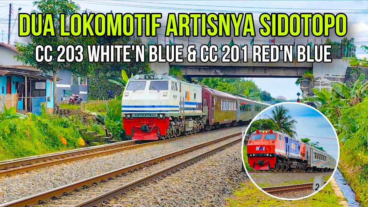 DUA LOKOMOTIF ARTIS SIDOTOPO BERDINAS KERETA API LINTAS SELATAN ...