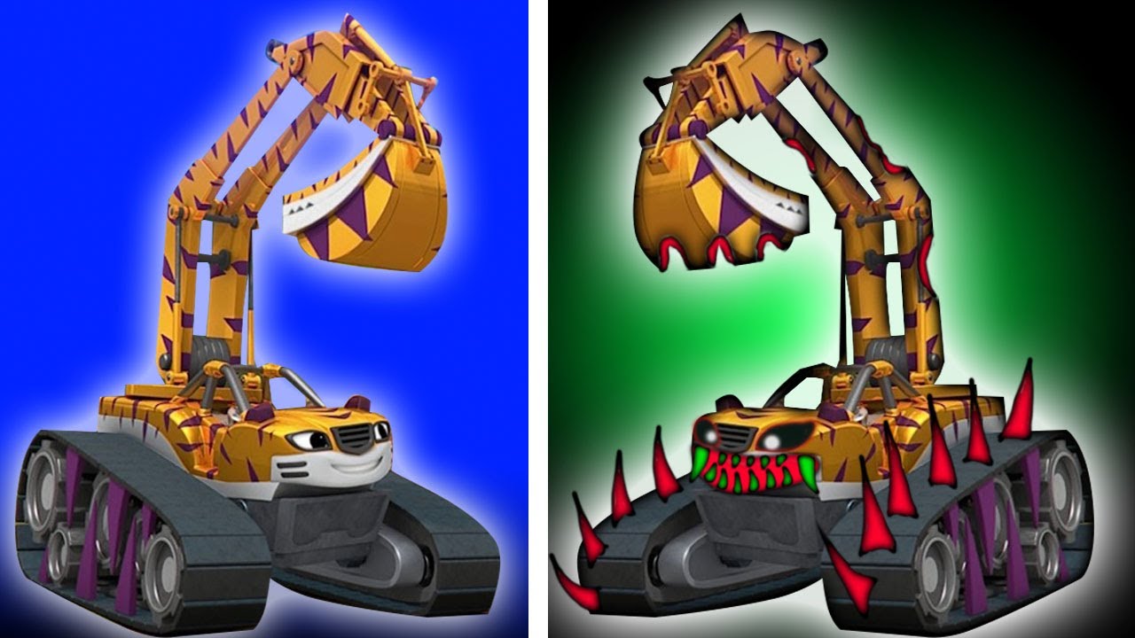 Blaze And The Monster Machines Stripes Backhoe Horror Version ...