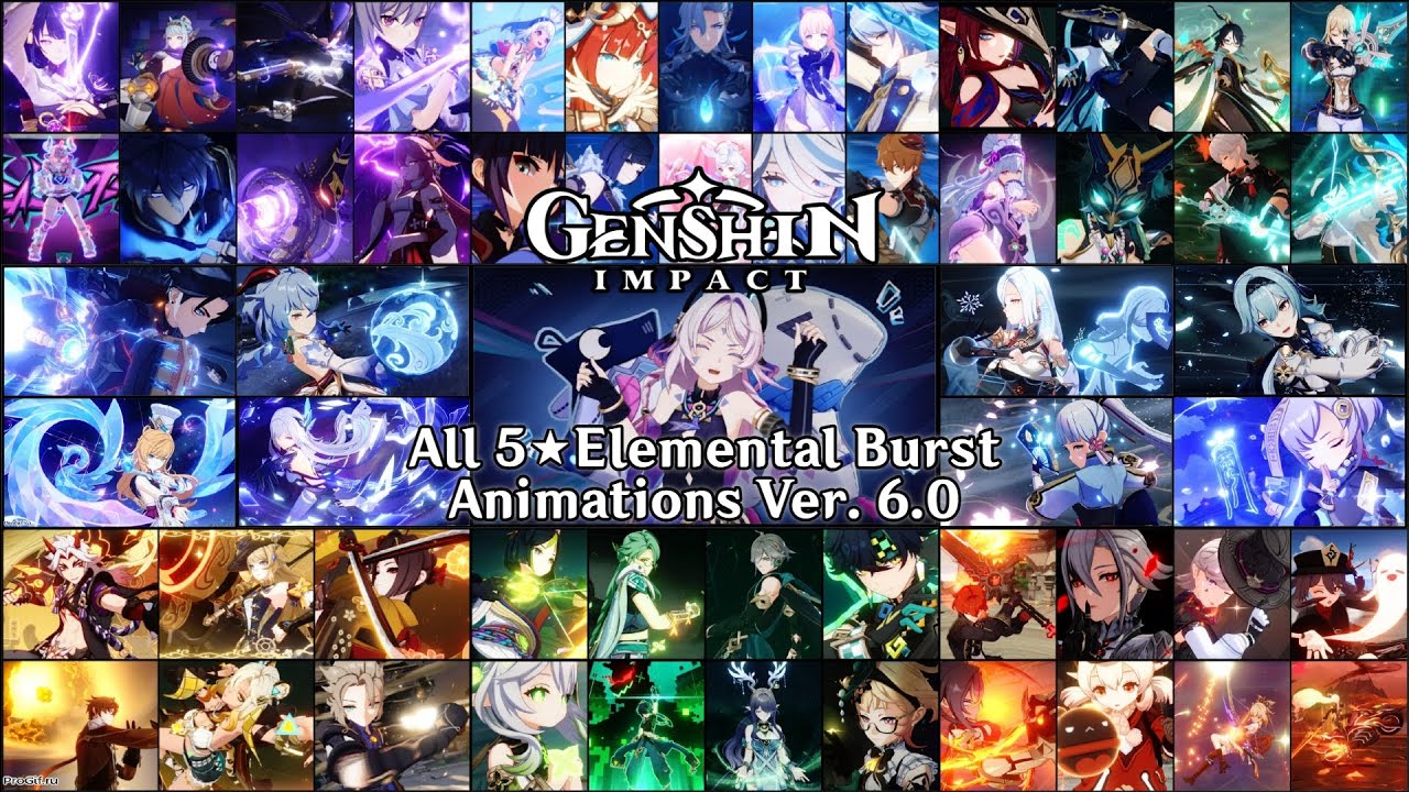 All 5 Star Characters Elemental Burst Animations - Genshin Impact ...