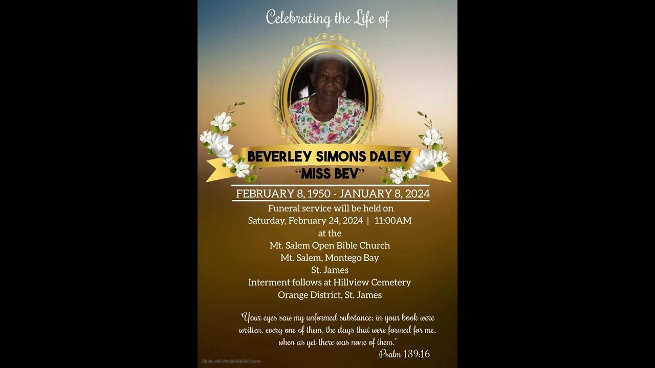 Beverley Simons Daley Thanksgiving Service - YouTube