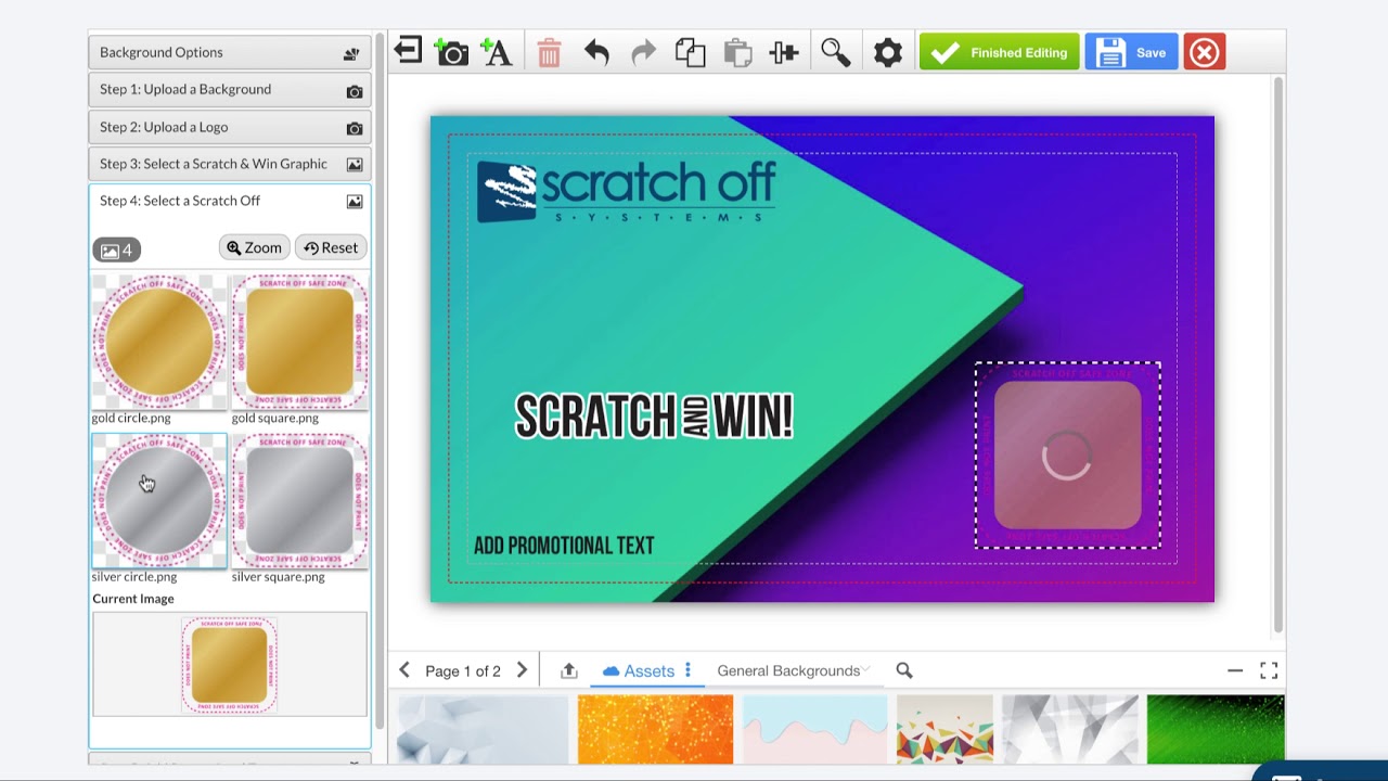 How to Use the Online Scratch Off Card Designer (V1) - YouTube