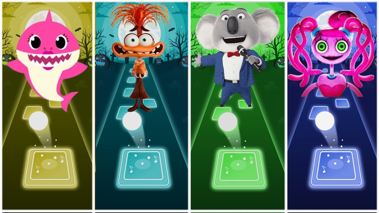 Baby_Shark 🆚 Inside 🆚 SING 🆚 Mommy_Long_Legs..Tiles Hop Edm Rush - YouTube