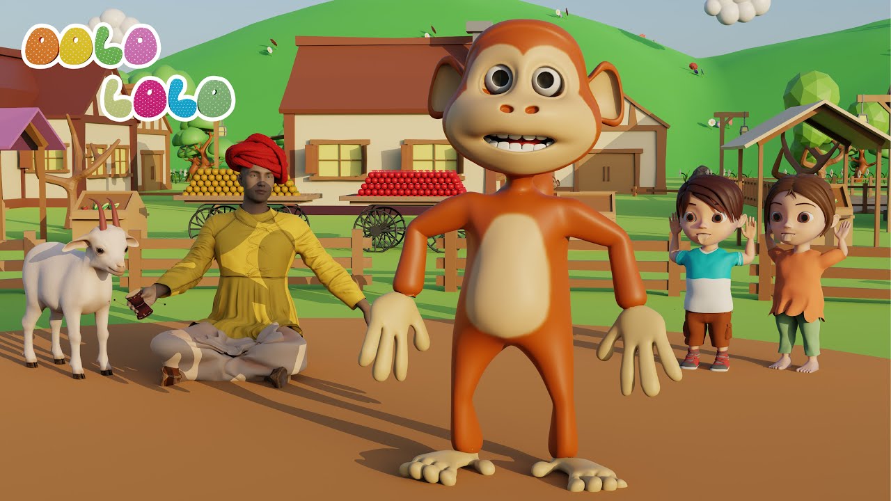 Bandar | बंदर | بندر | Hindi Nursery Rhymes and kids songs | Bandar ...