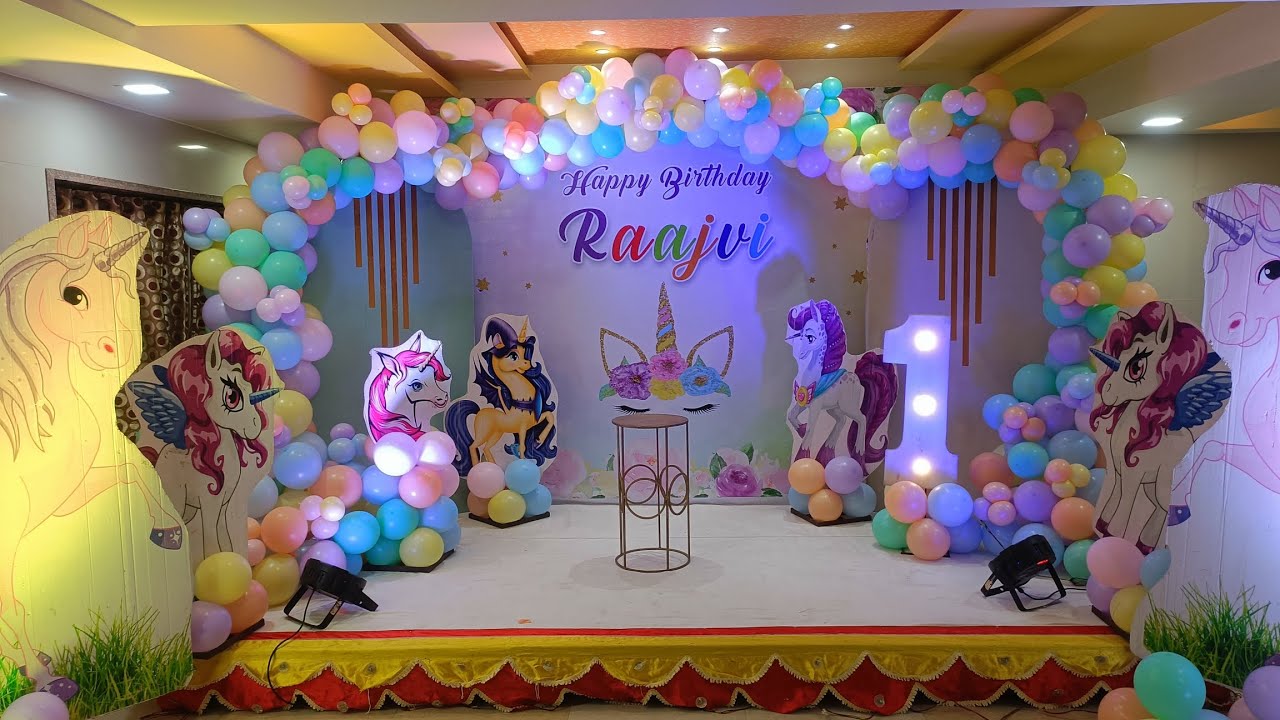 Unicorn Big Setup Decoration - YouTube