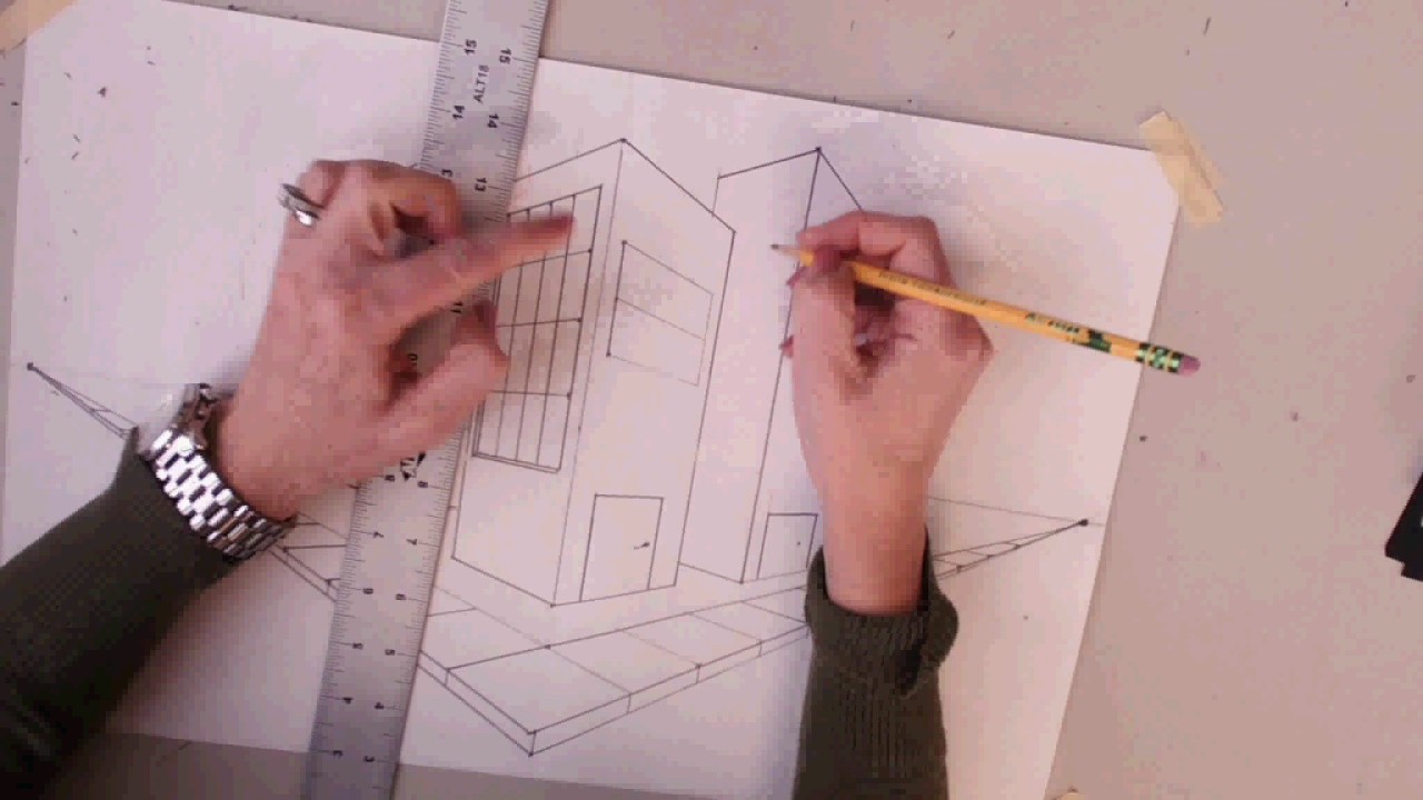 writing words in 2 point perspective - YouTube