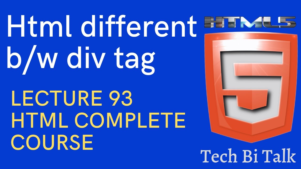 HTML Different between span and div tag HTML Lecture 93 - YouTube