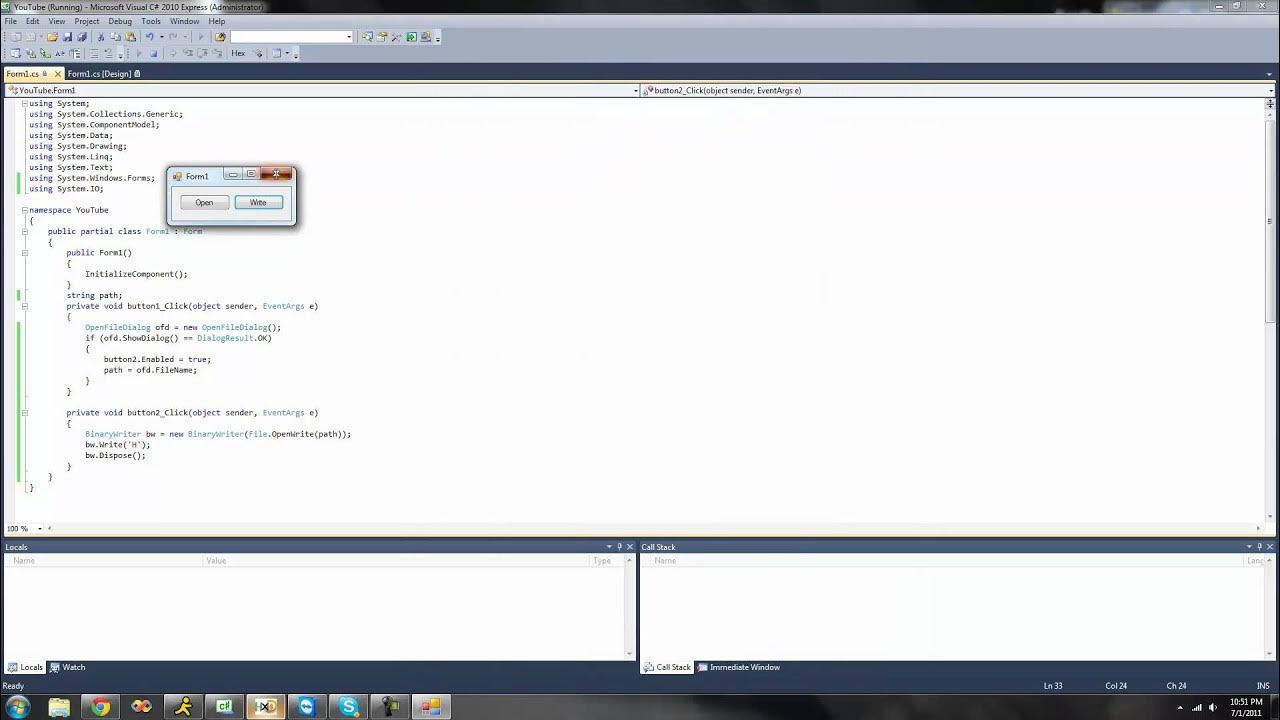 C# Beginners Tutorial - 43 - BinaryWriter - YouTube