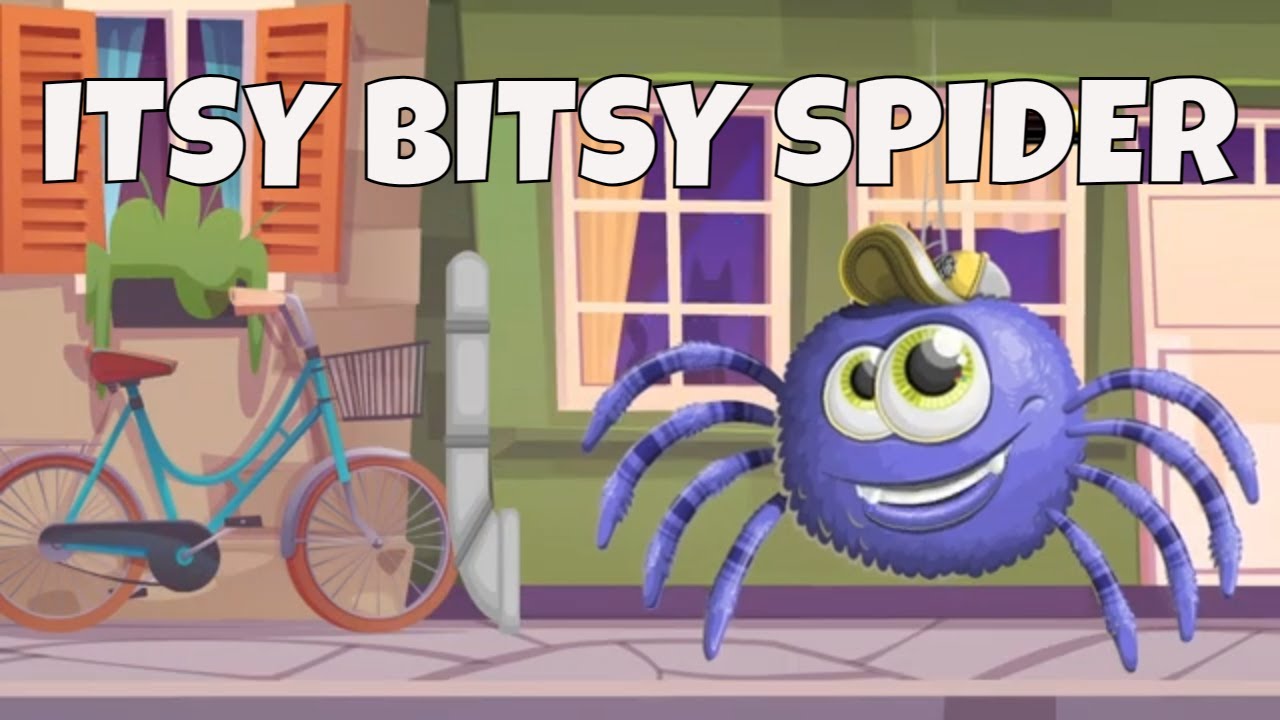 ITSY BITSY SPIDER NURSERY RHYME | Squiggles the Spider - Animated ...