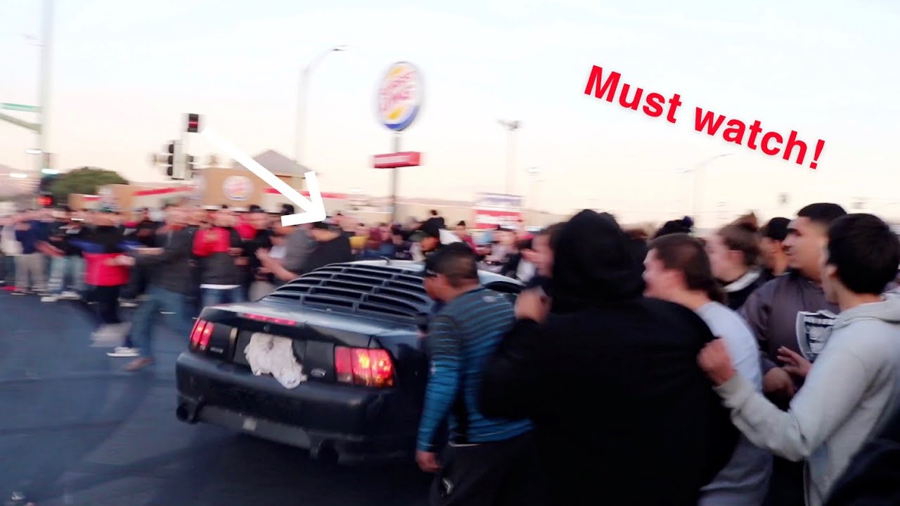 DRIFTING MUSTANG LOOSES CONTROL INTO CROWD! - YouTube