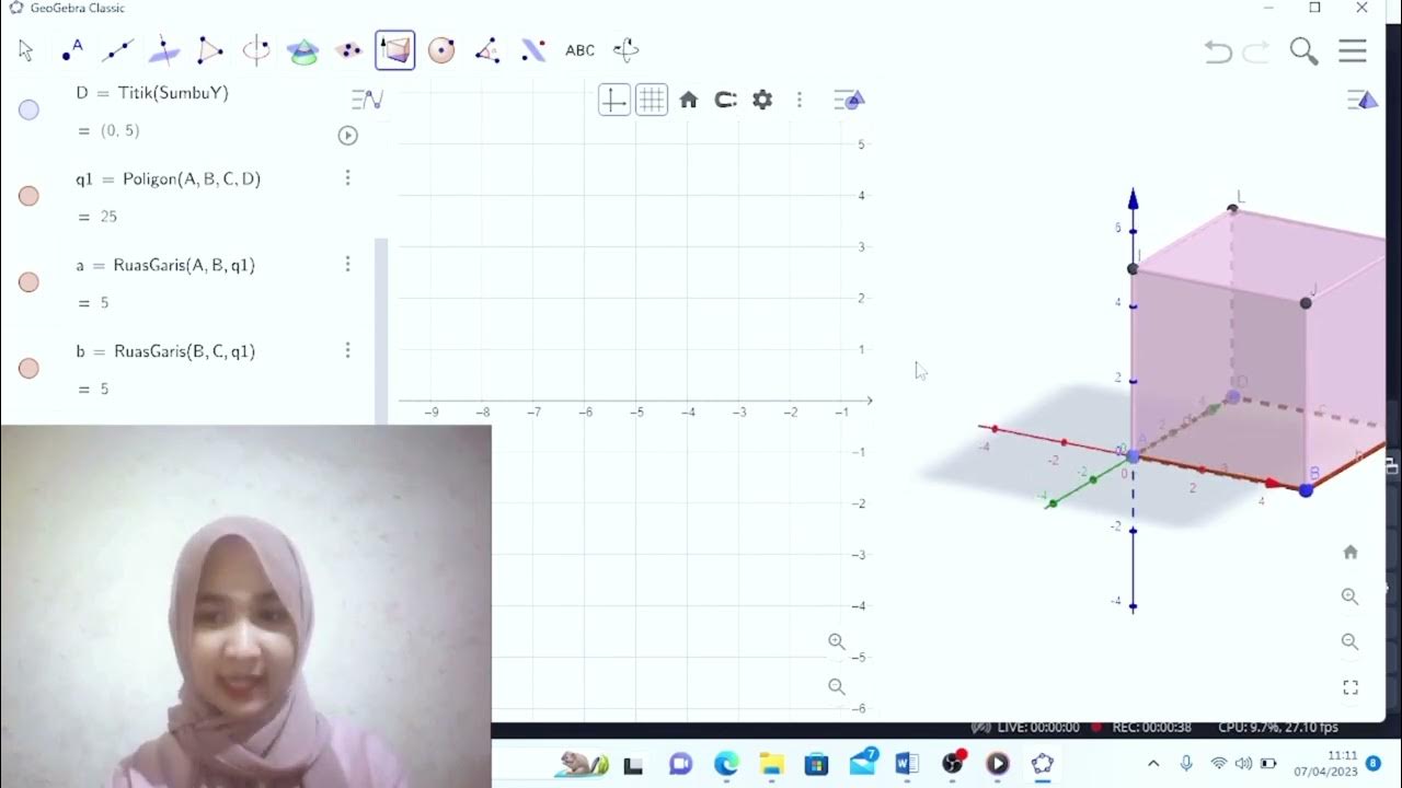 Mencari volume kubus dengan geogebra - YouTube