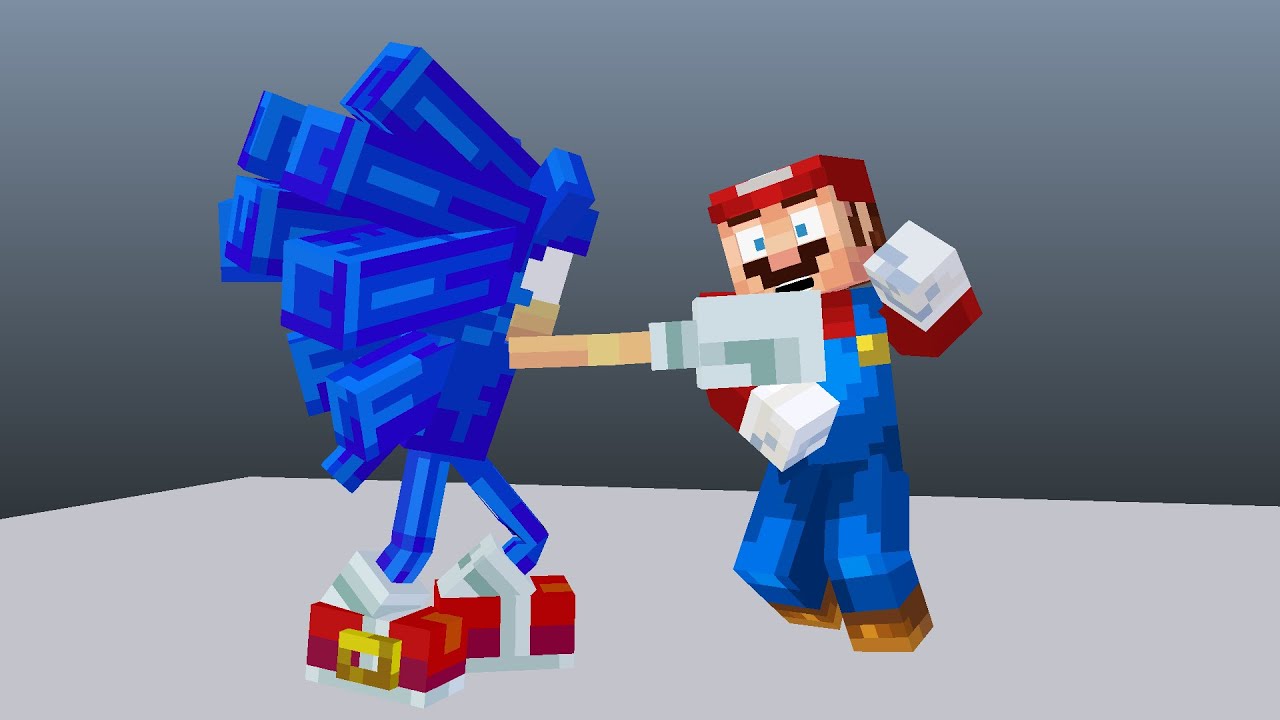 Sonic sends Mario to Minecraft but its Literally Minecraft - YouTube