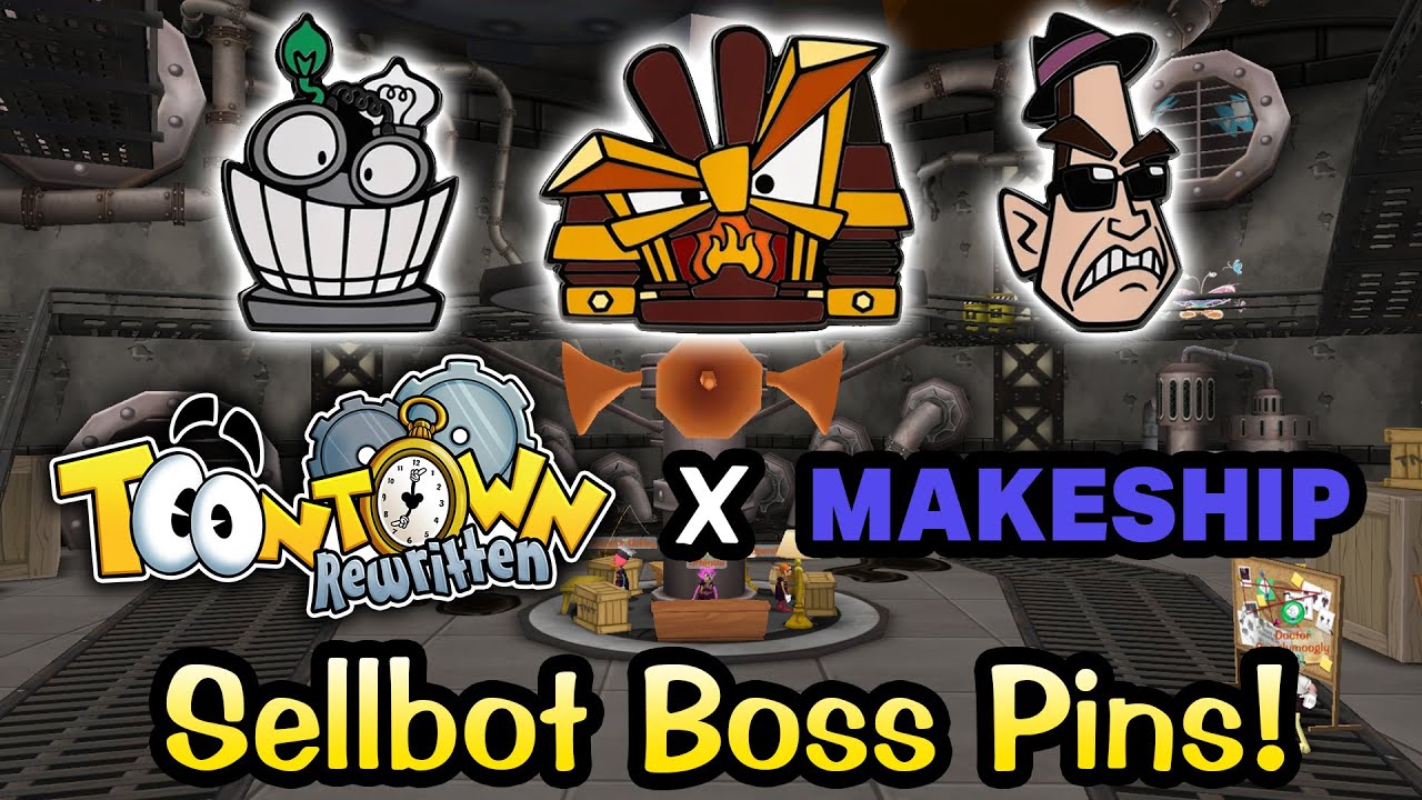 Toontown Rewritten X Makeship | Sellbot Boss Enamel Pins! (VP ...