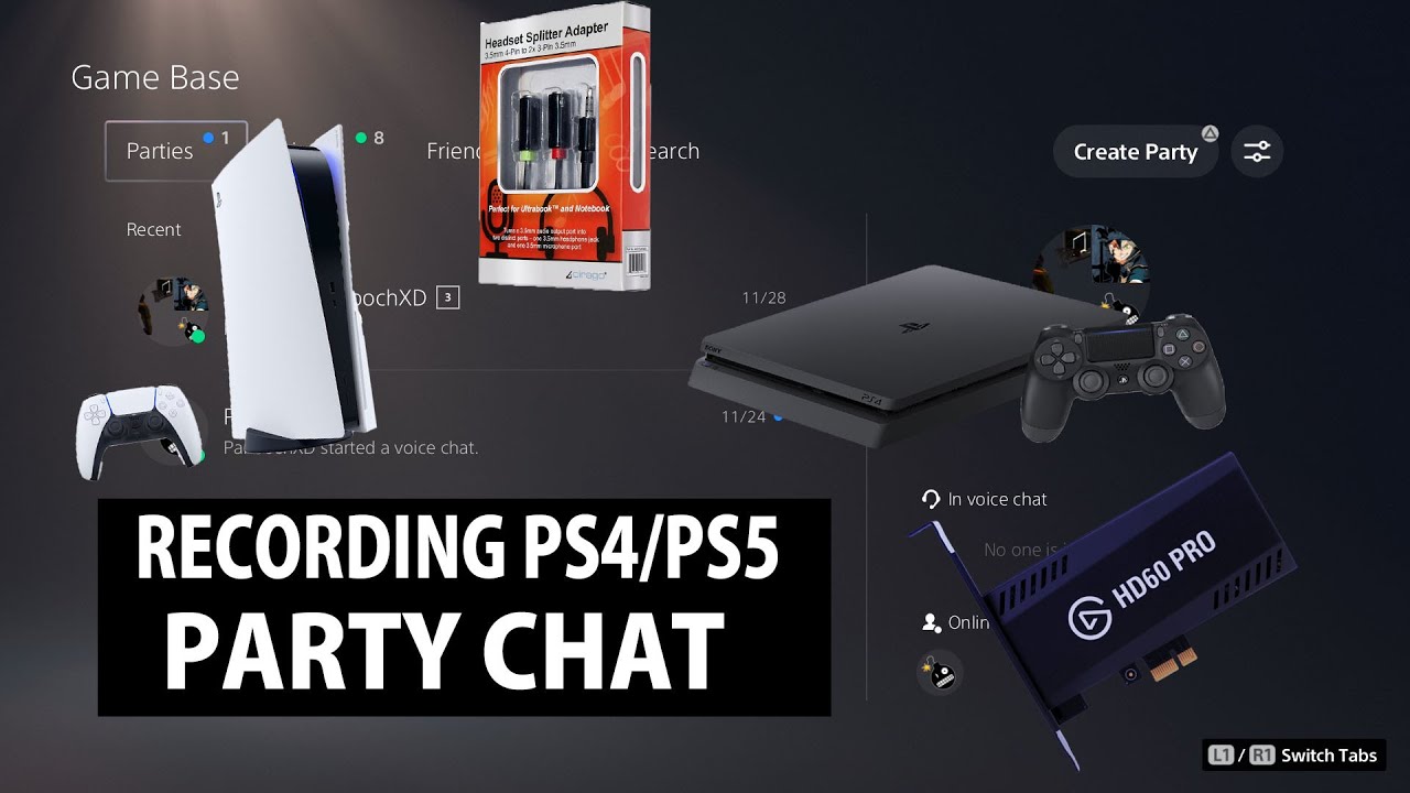 How to Record Party Chat on PS4/PS5 with Elgato HD60 Pro !!! (Headsets ...