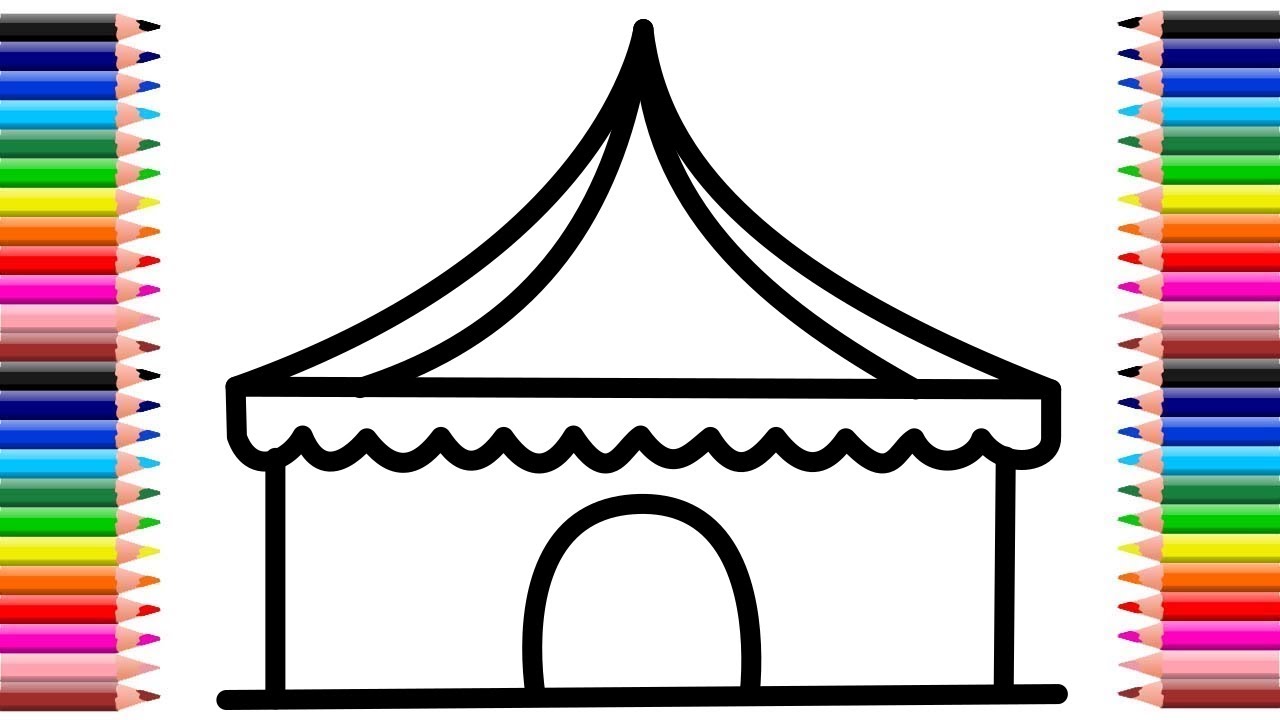 How to draw tent | तम्बू का चित्र कैसे बनाएं | Easy Drawing | Tent ...