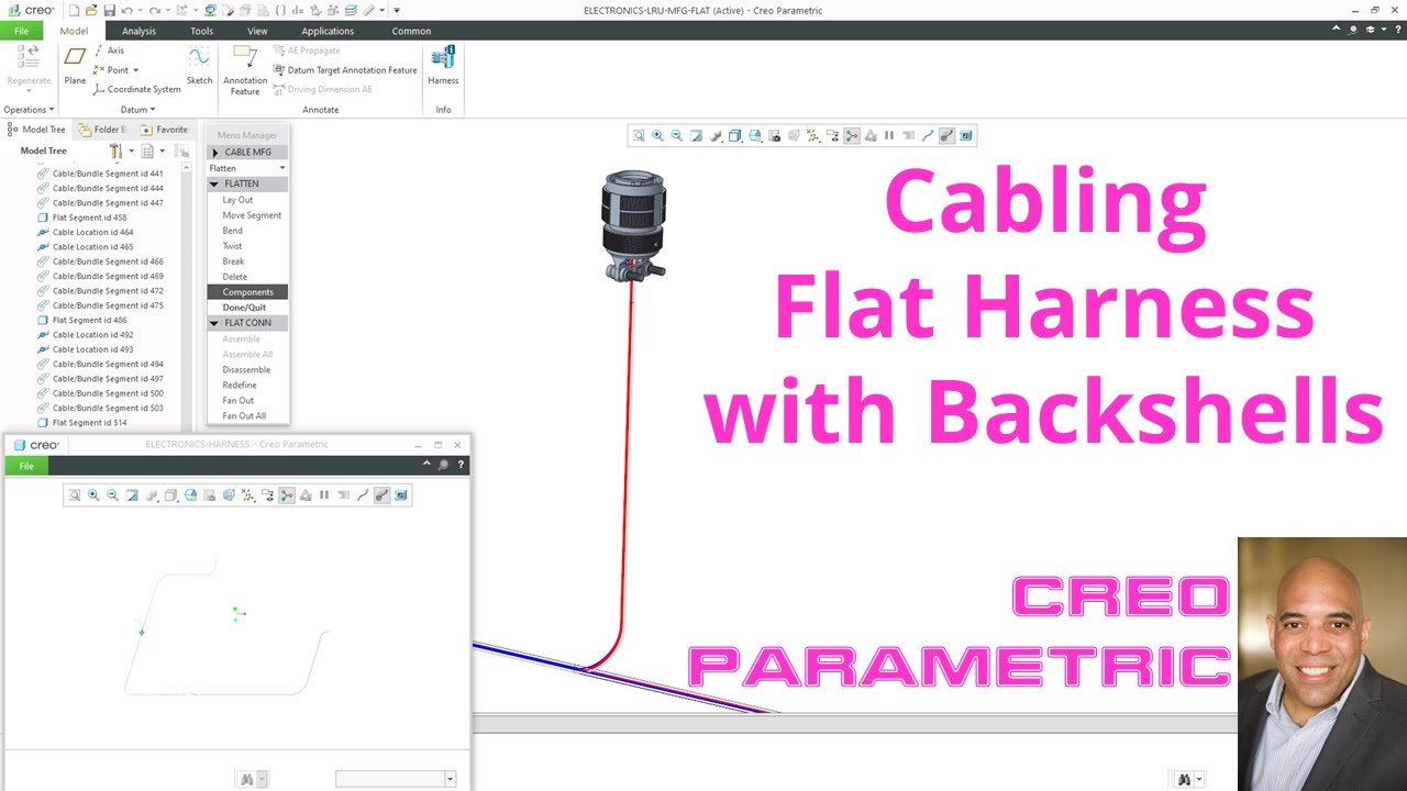 Creo Parametric - Cabling | Flat Harness with Backshells - YouTube