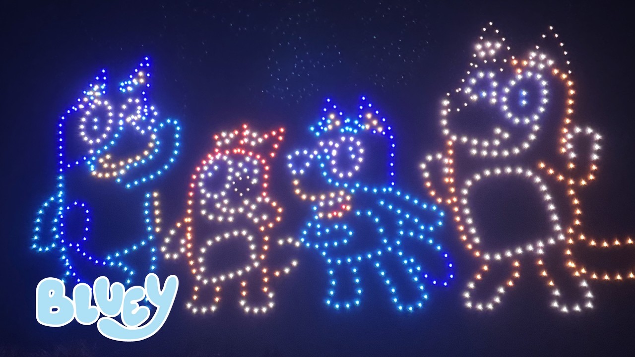 Bluey Drone Show at Alton Towers 💫 💙 | Bluey - YouTube