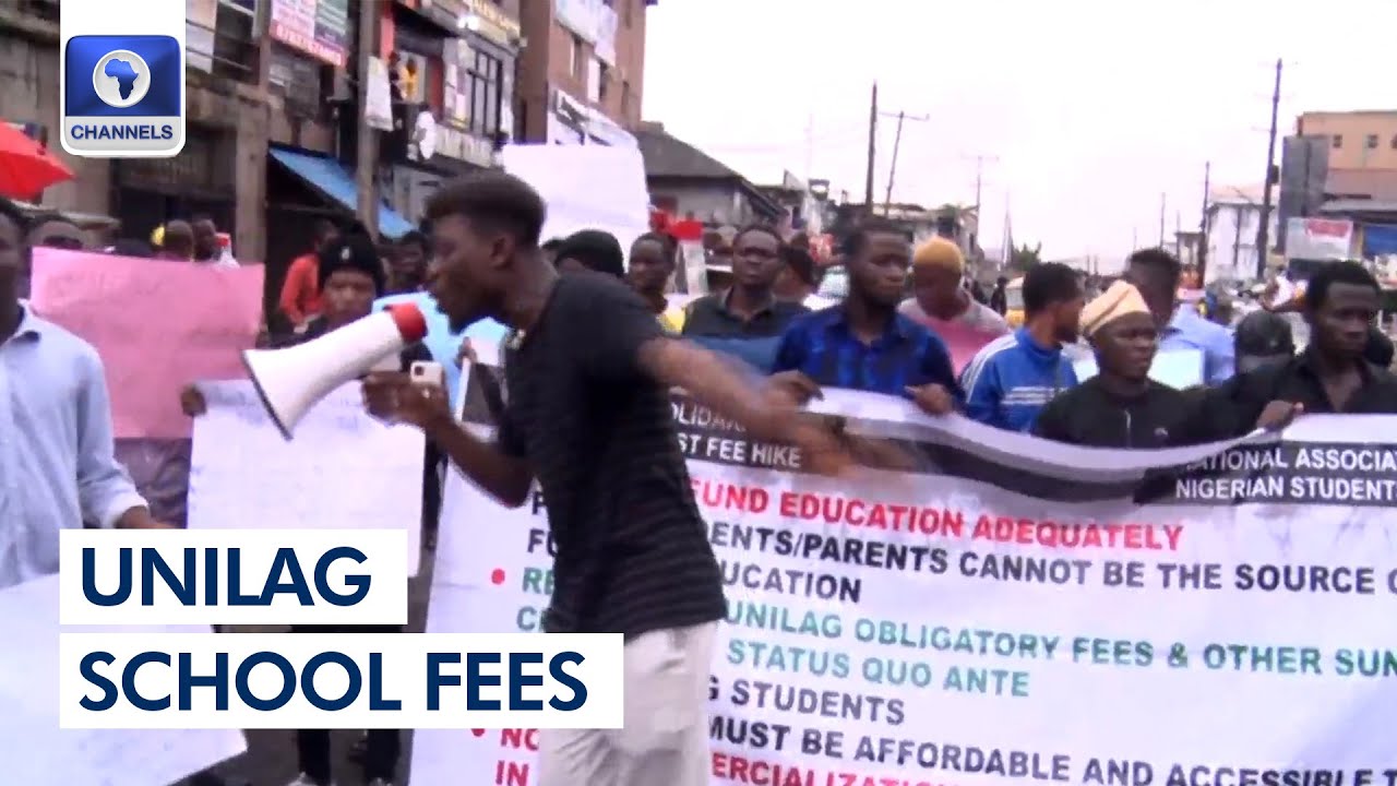Unilag Students Continue Protest Over increment - YouTube