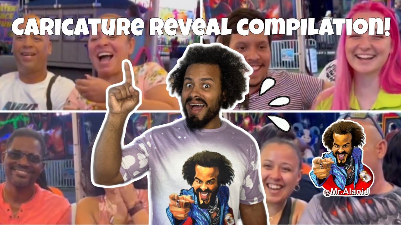 Caricature Big Reveal Compilation PART 1, Reactions to Art by Alani J ...