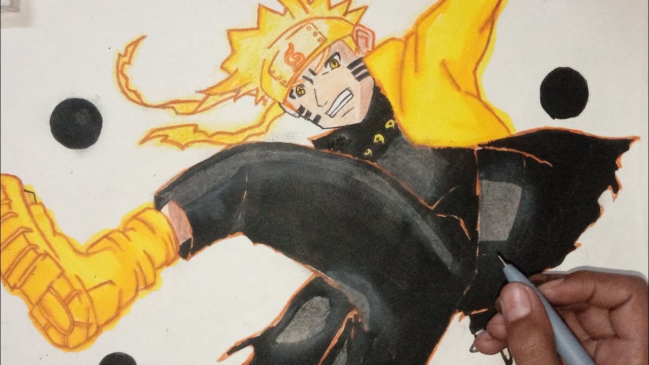 How to draw Naruto (Six Path Sage mode) step by step | Naruto - YouTube