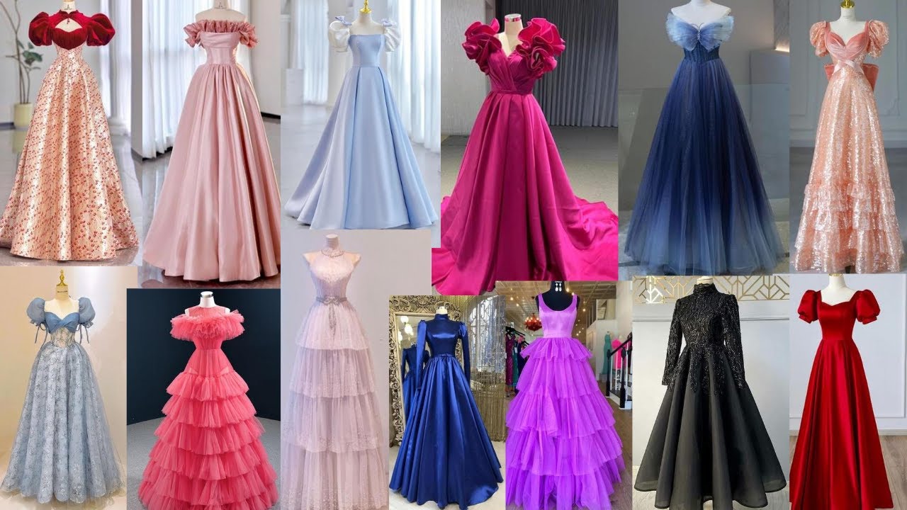 Latest long gown design l party wear gown design l wedding gown design ...