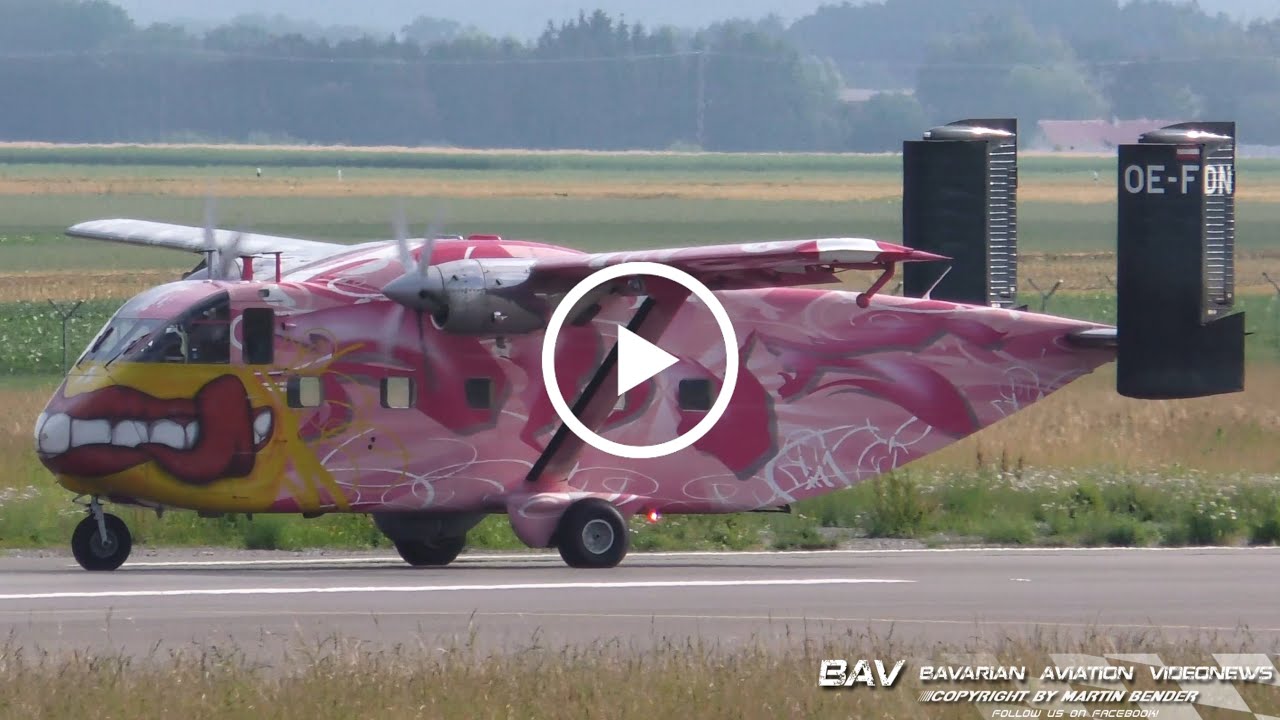 Short SC7 Skyvan - Pink Aviation Services OE-FDN - landing at Memmingen ...