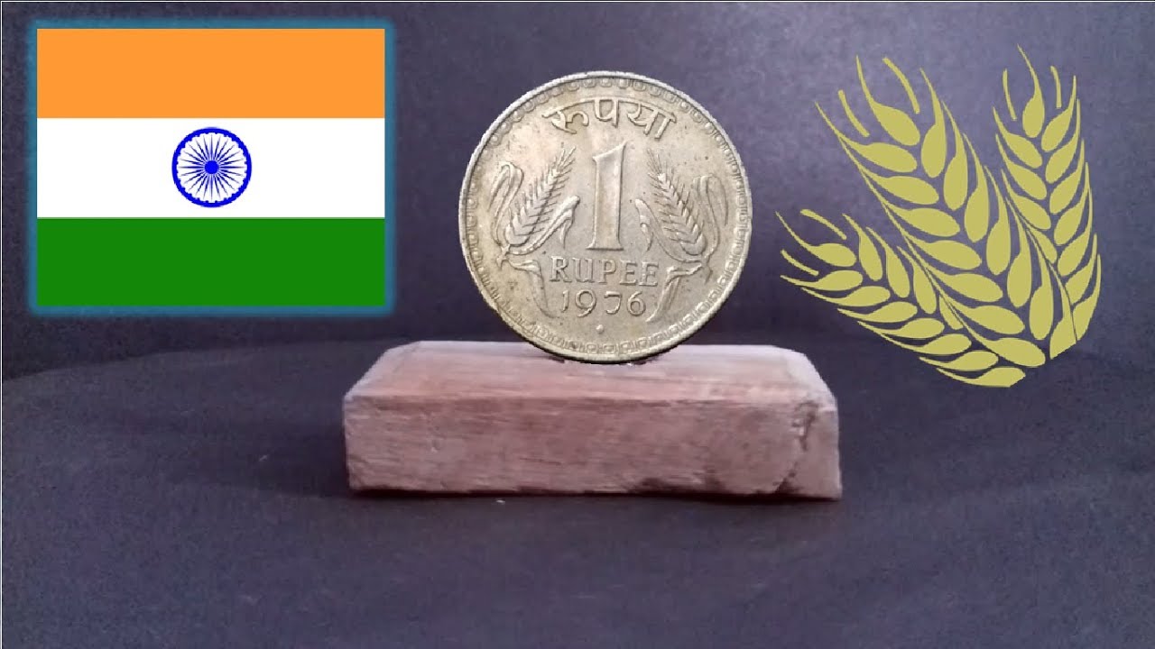 Indian one rupee coin 1975 - History - YouTube