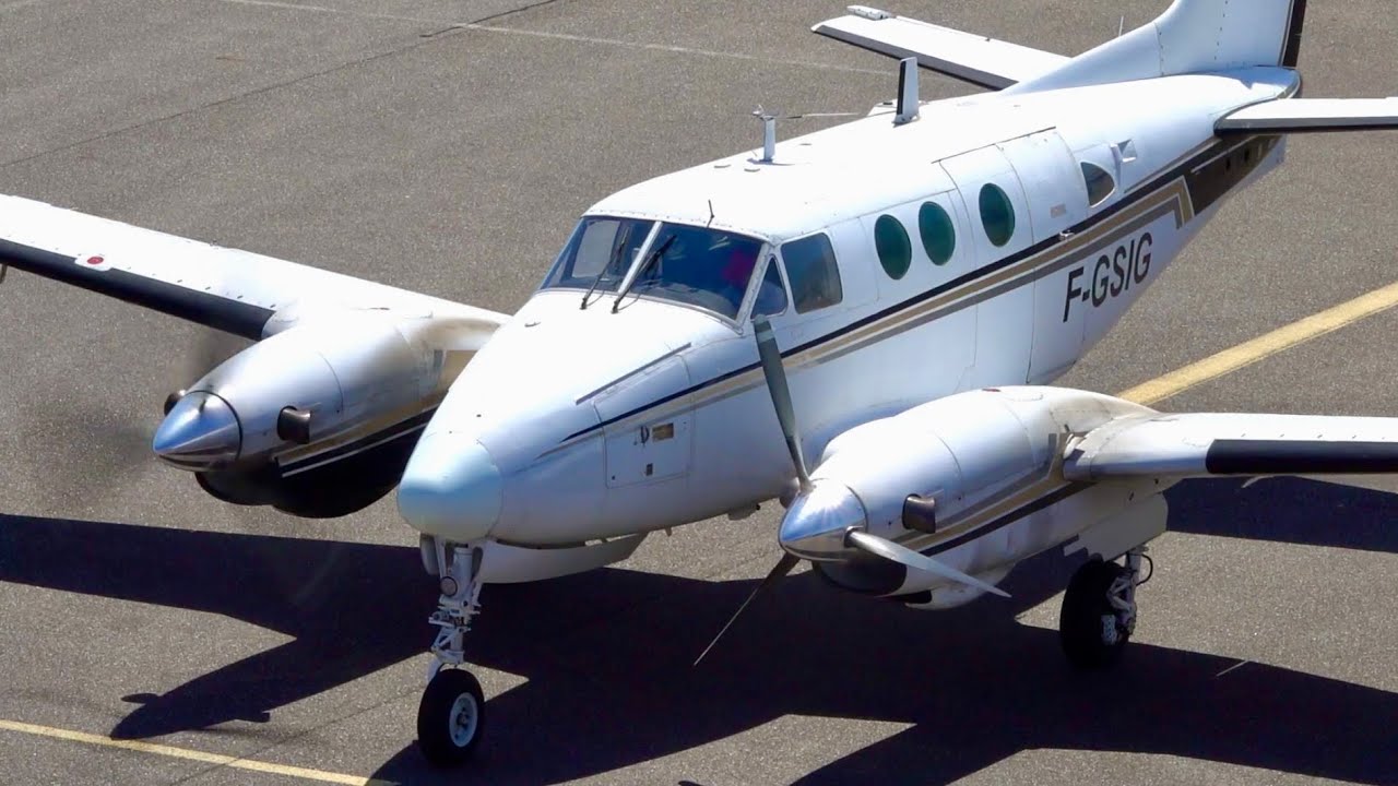 1967 Beechcraft A90 King Air | Startup and Takeoff at Nancy Essey ...